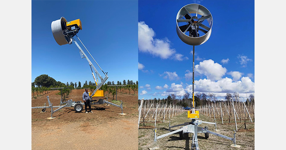 "European fruit growers increasingly using mobile wind machines for ...