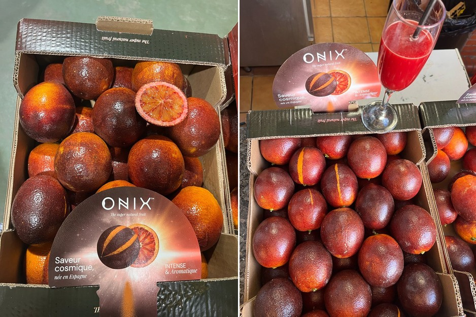 "Onix oranges are nearly black in color"