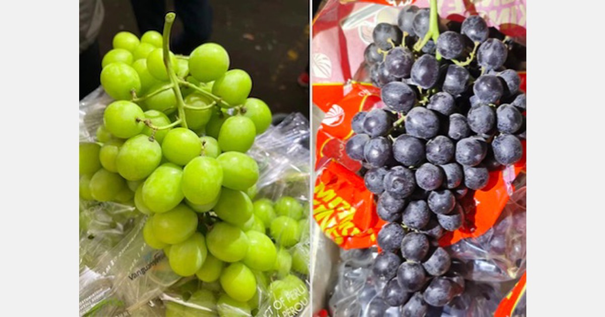 "The shipping containers for Australian red grapes have not yet arrived"
