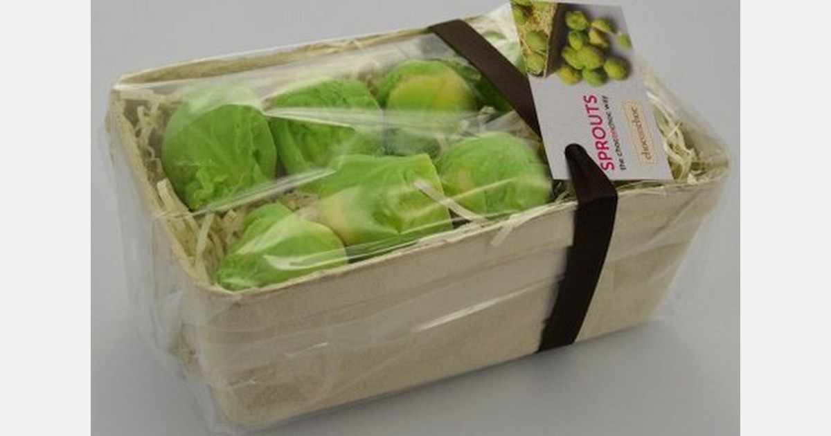 Brussels sprouts made from chocolate