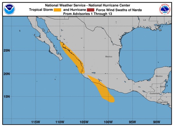 Tropical storm Narda causes flood damage to western Mexico