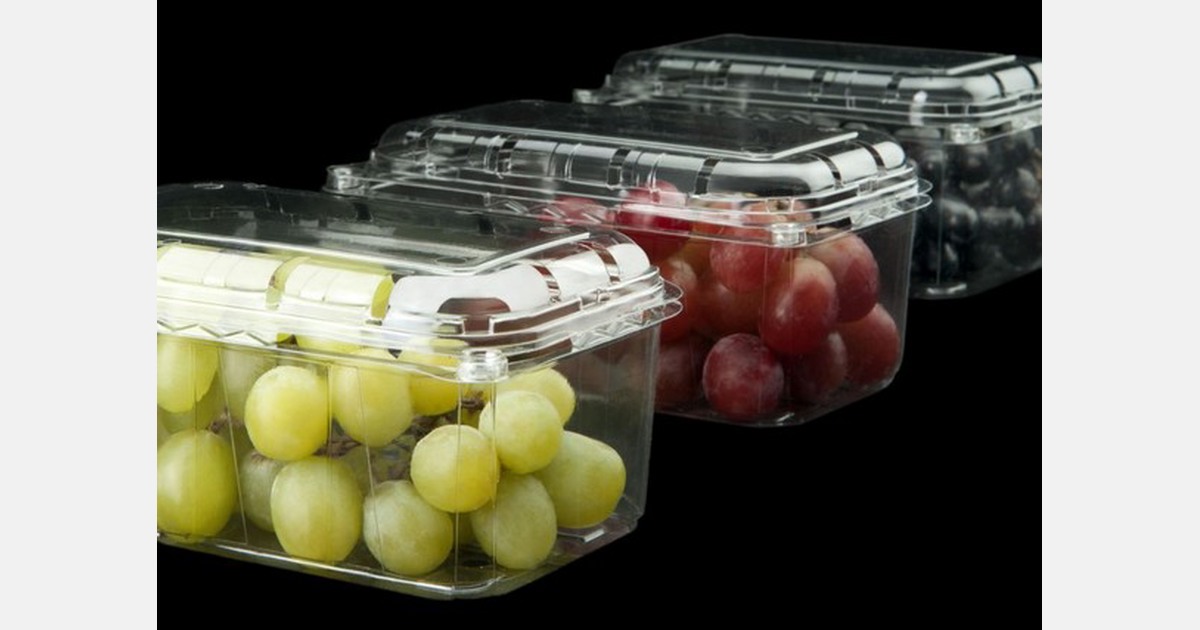 Grape punnet redesigned with less plastic, same strength