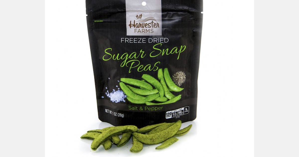 Freeze-dried sugar snap peas launched to introduce savory vegetable line