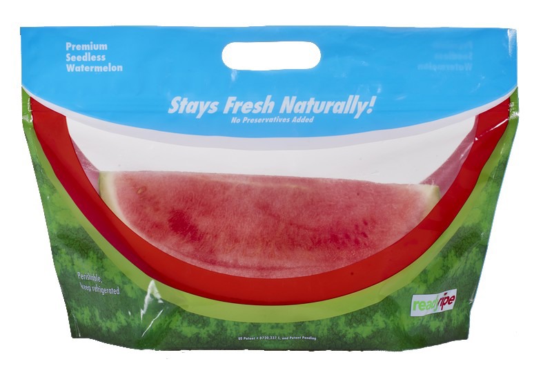 Resealable watermelon pouch helps sliced watermelon shelf life
