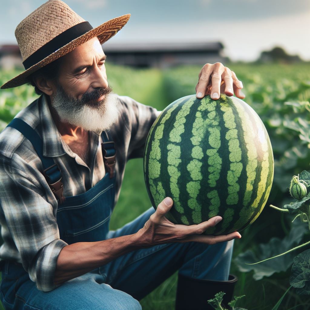 Finding a good watermelon - make sure the dark green lines are two ...