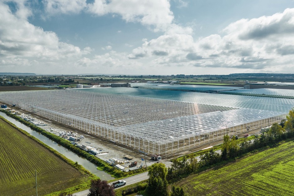 "Sustainable 24-acre greenhouse expansion in Delta, British Columbia"