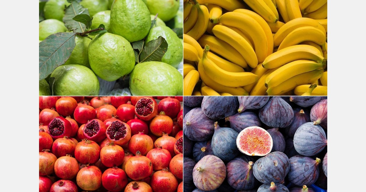 Guava, figs, pomegranates, mangoes, bananas, jackfruits, and more ...