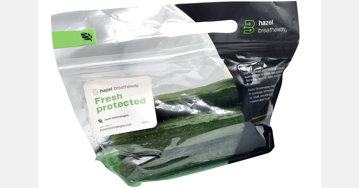 Membrane packaging extends shelf-life of cucumbers and reduces weight loss