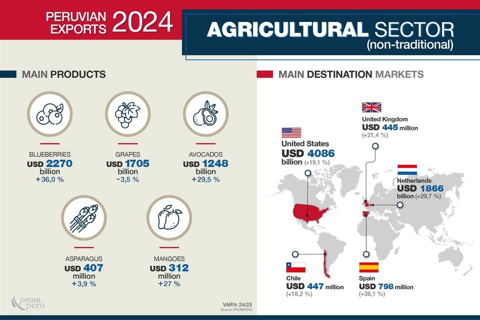 Peruvian exports close 2024 with historic figures and new destinations