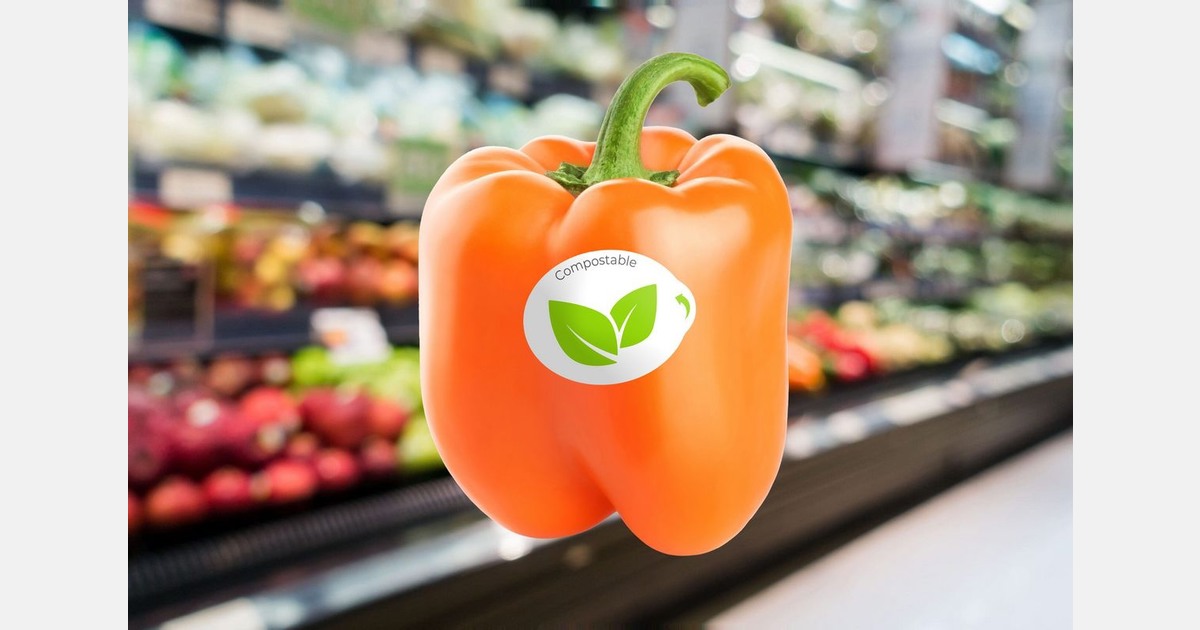 Certified compostable PLU sticker advances sustainable packaging