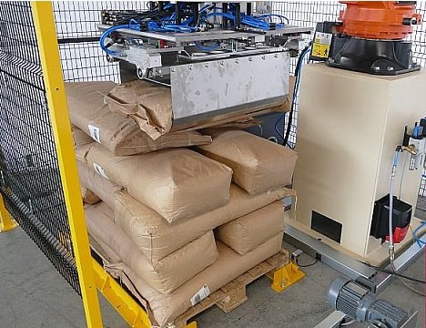 "Robotised gripper technology for bag palletising in confined spaces"