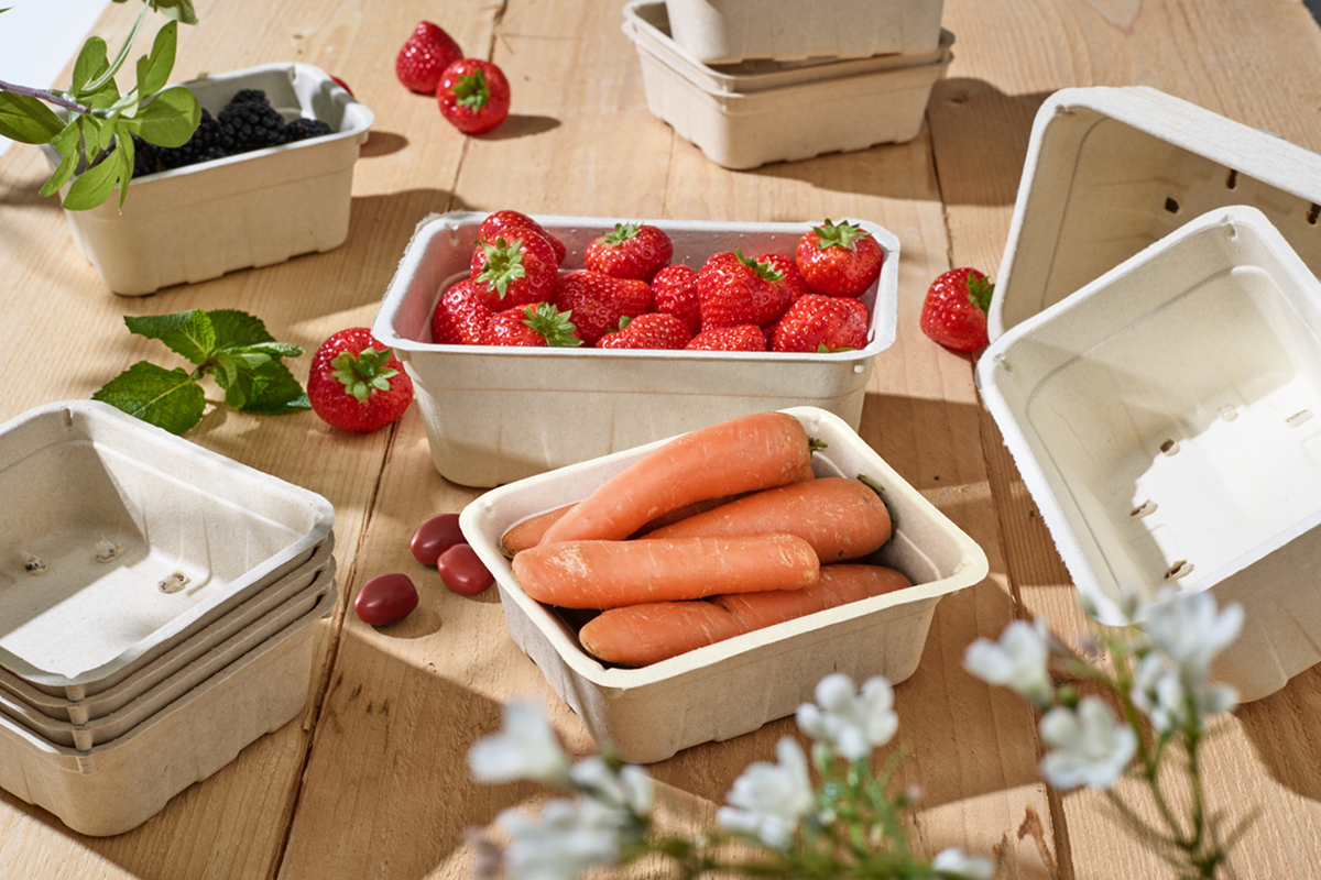 What are the advantages of moulded cellulose trays?